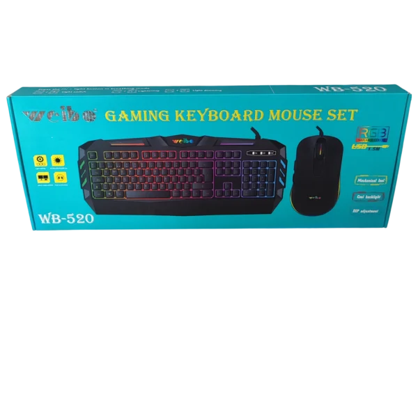 Teclado y mouse Gamer Weibo WB-520 RGB USB Negro | FIGZONE